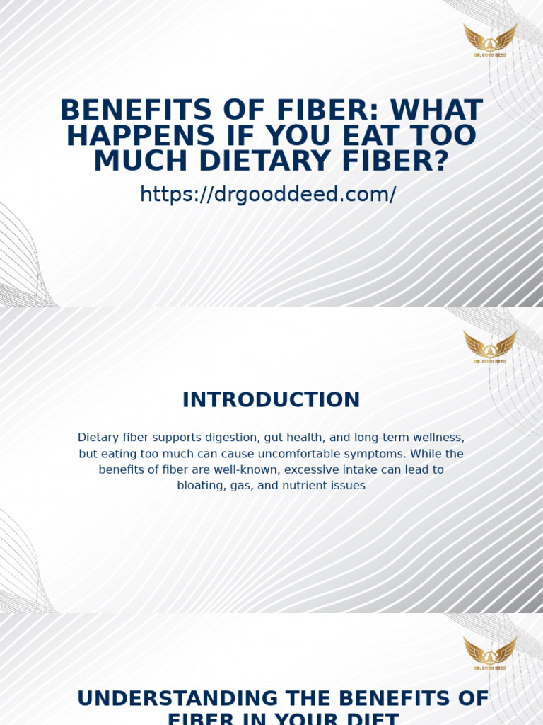 Benefits of Fiber What Happens if You Eat Too Much Dietary Fiber | PDF