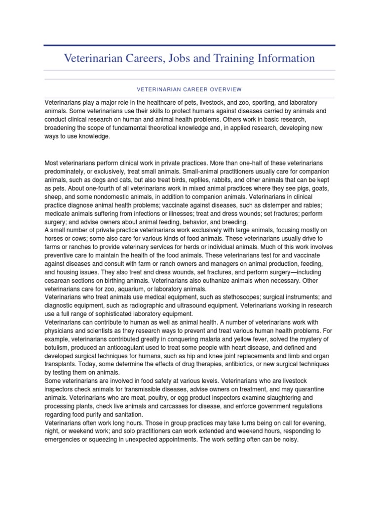 Veterinarian Careers, Jobs and Training Information: Veterinariancareer ...