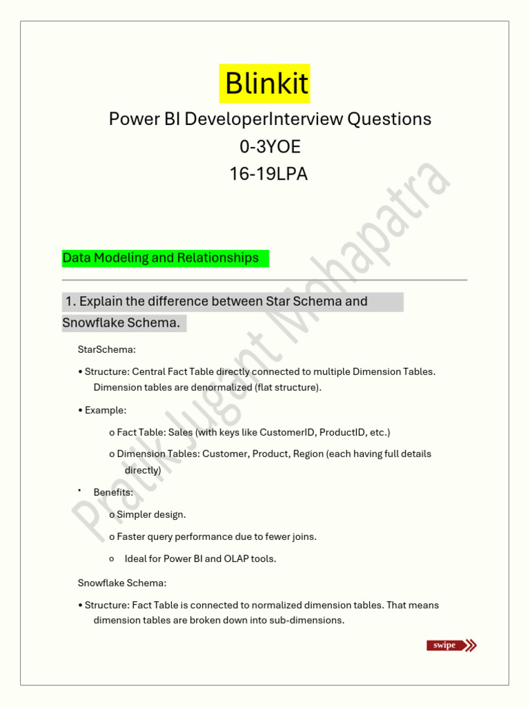 Blinkit Powerbi Interview Questions 1755249866 | PDF | Sql | Data ...