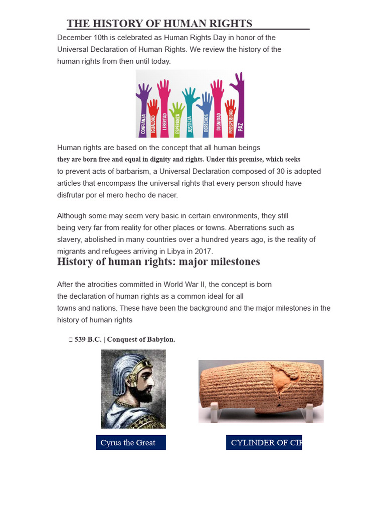 The History of Human Rights | PDF | Human Rights | United States ...