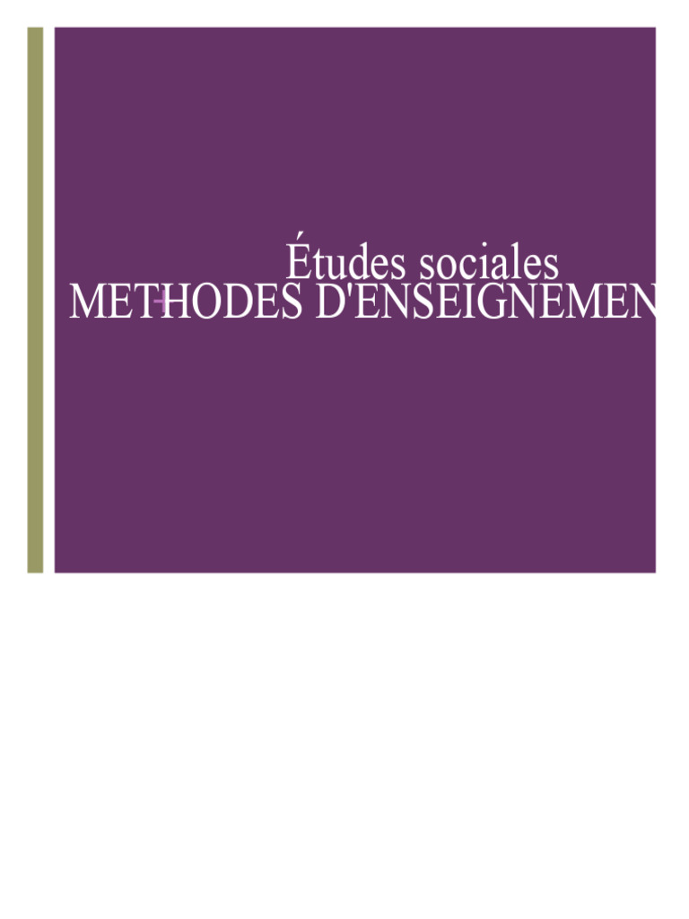 Méthodes d'enseignement en études sociales | PDF | Apprentissage | Science