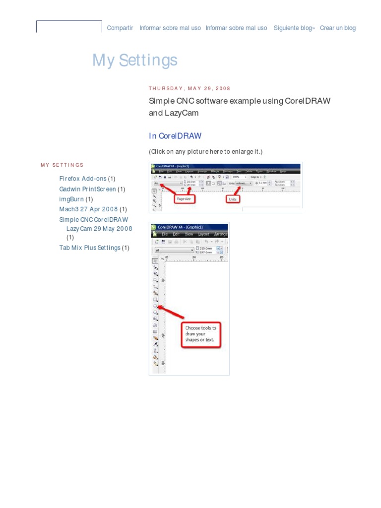 Simple CNC Software Example Using CorelDRAW and LazyCam | PDF