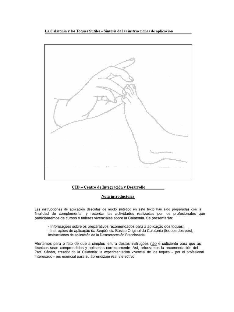 Calatonia - Instrucciones de Aplicación | PDF