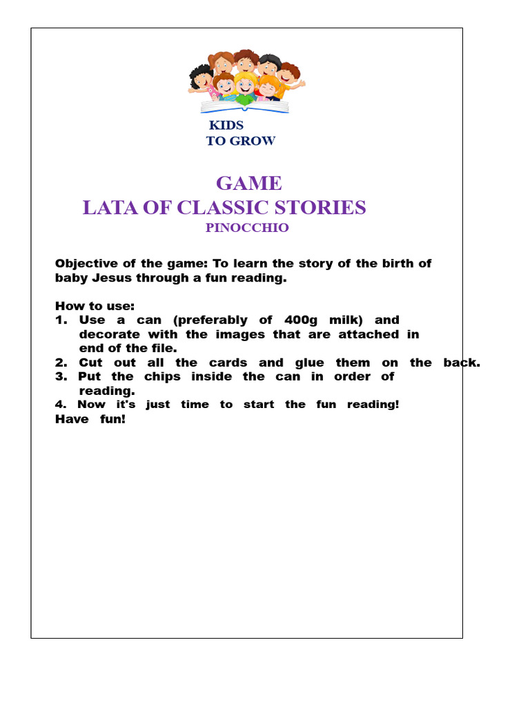 Fun Reading Game: Pinocchio Story | PDF | Pinocchio