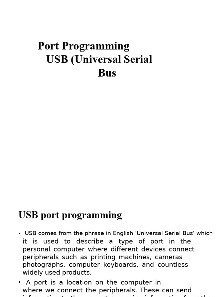 4.6 USB Port Programming | PDF