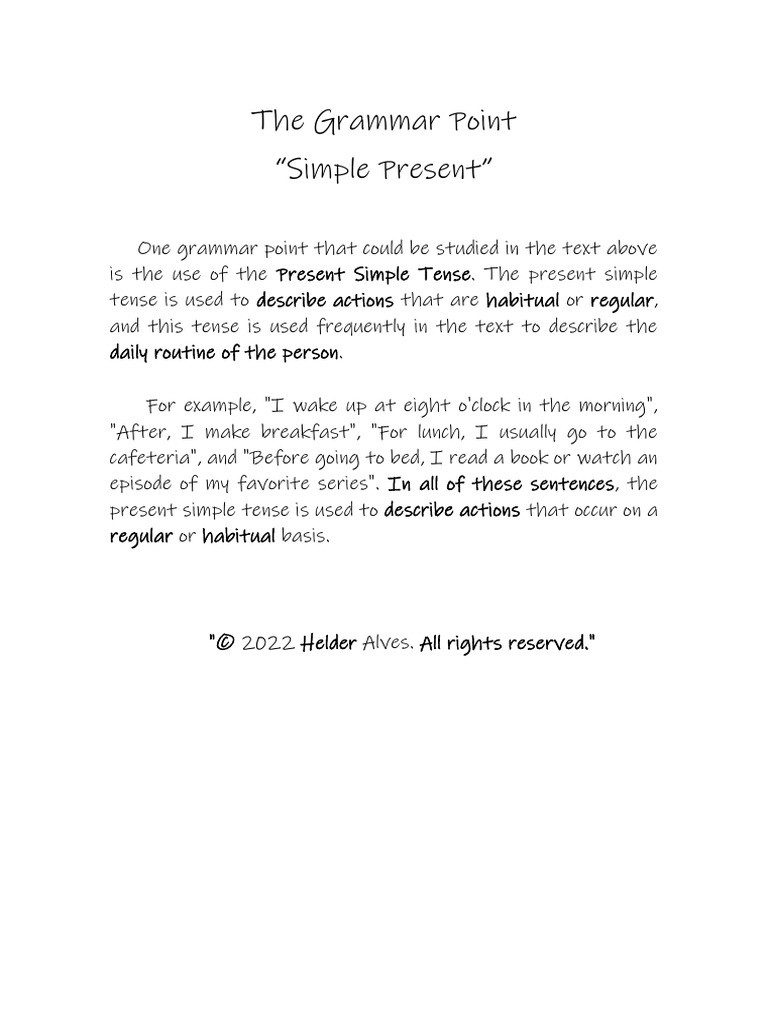 Understanding Simple Present Tense | PDF