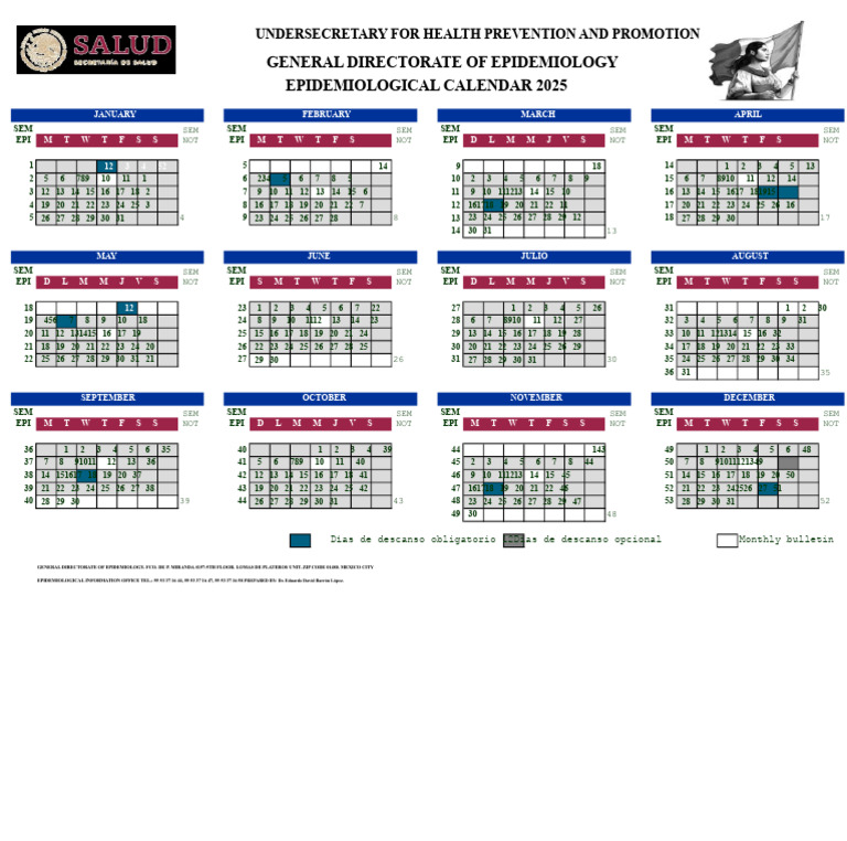2025 Epidemiological Calendar Overview | PDF