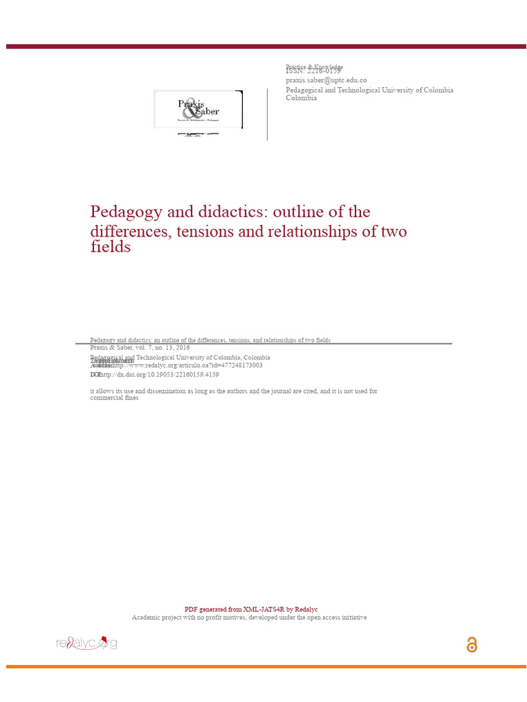 Pedagogy and Didactics (Reading) | PDF | Pedagogy | Concept