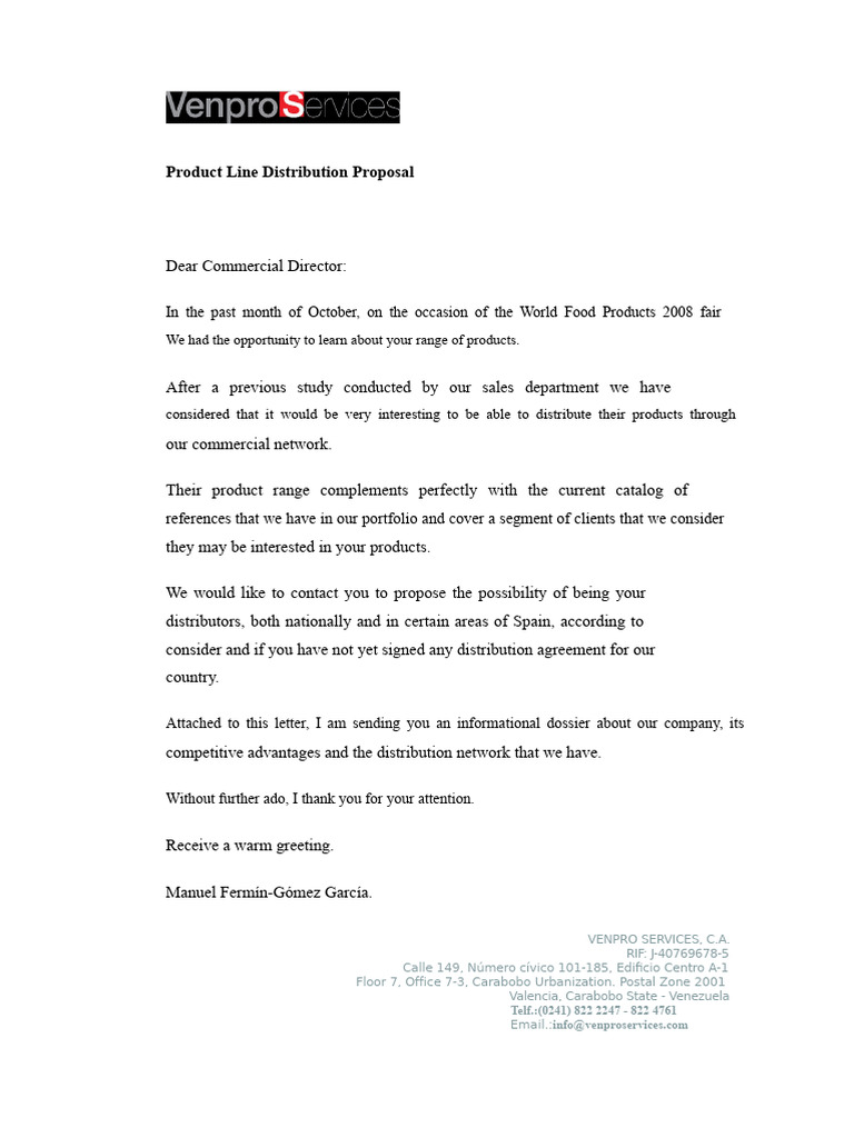 Product Distribution Proposal for Spain | PDF