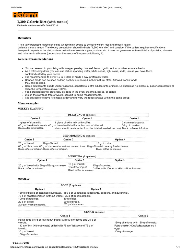 Diets_ 1,200 Calorie Diet (With Menus) | PDF | Dieting | Foods