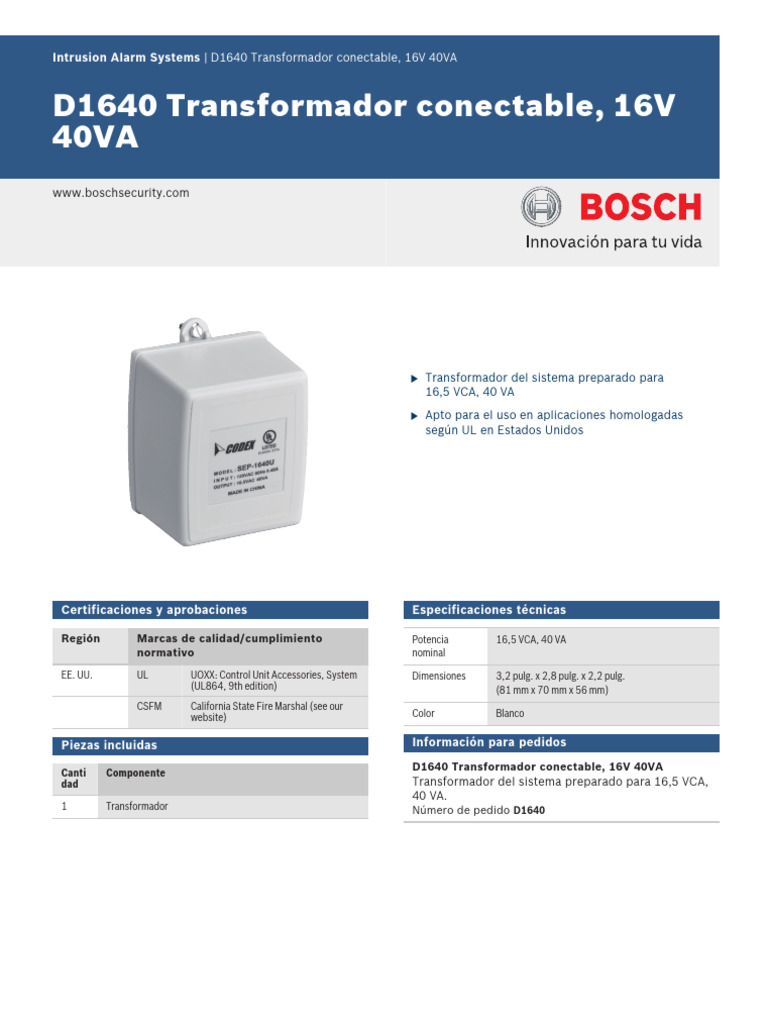 D1640 Transformer Data Sheet EsES 2490996875 | PDF