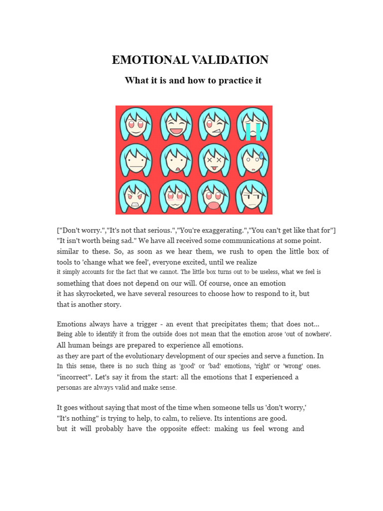 Understanding Emotional Validation Techniques | PDF | Emotions ...