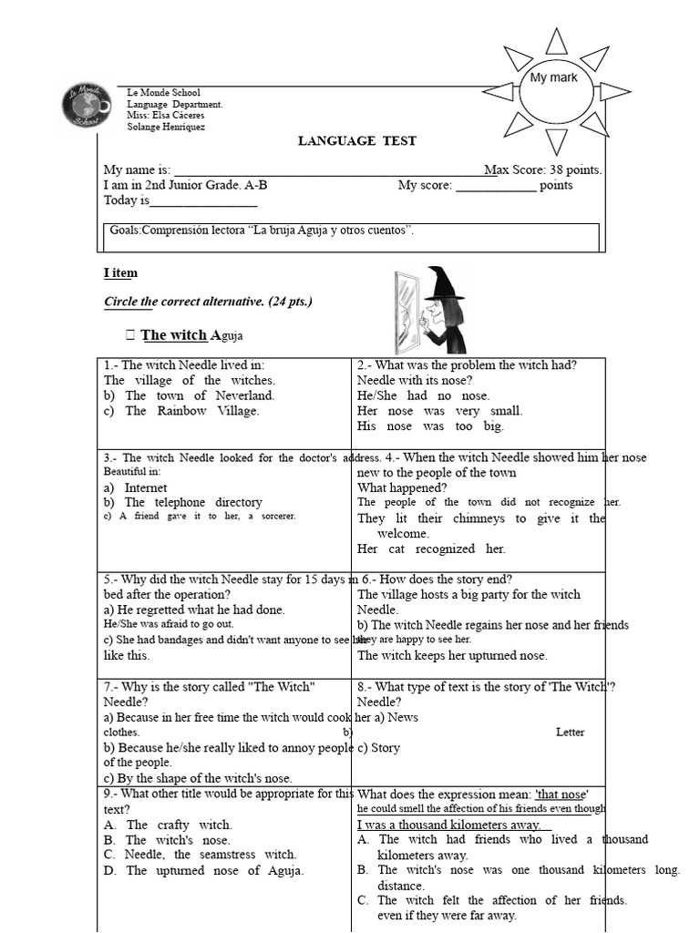 Reader Plan Test - The Needle Witch | PDF | Reading Comprehension ...