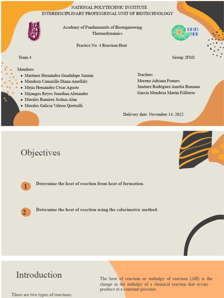 Practice 4 - Heat of Reaction | PDF | Heat | Enthalpy