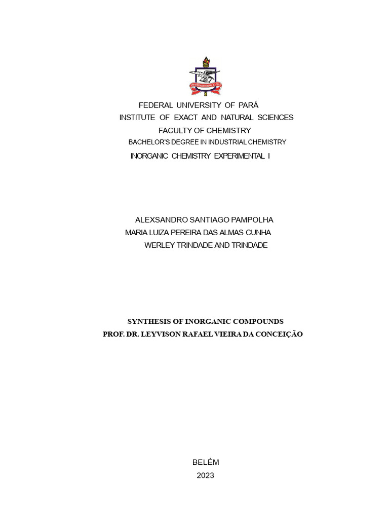 Report 03 INORG | PDF | Organic Synthesis | Sulfate