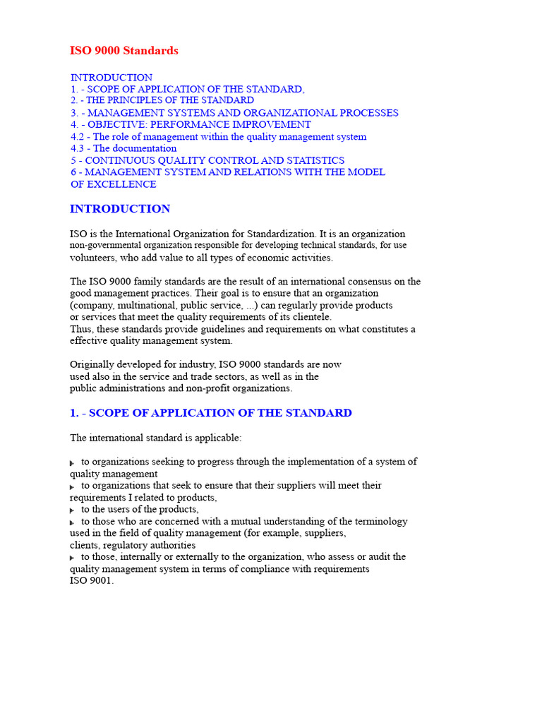 ISO 9000 standard | PDF | Audit | Quality Management