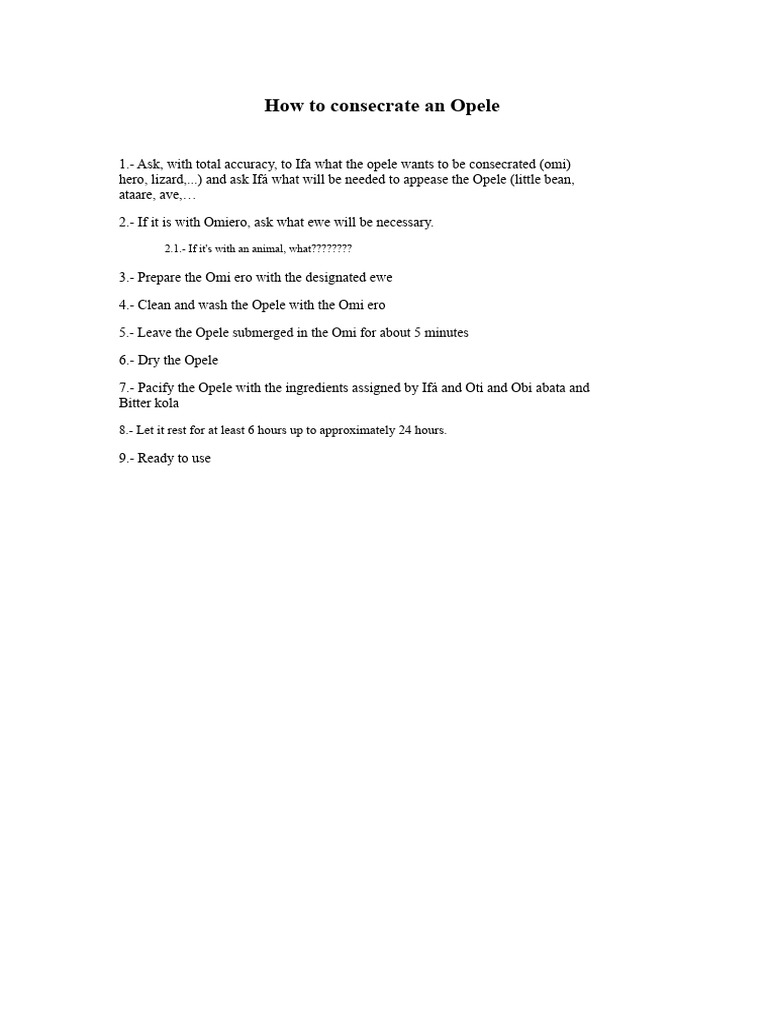 Guide to Consecrating an Opele | PDF