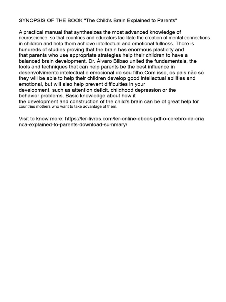 The Child's Brain Explained To Parents | PDF