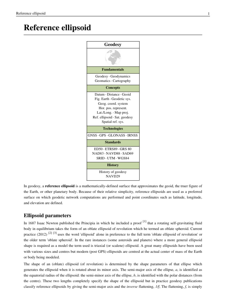 Reference ellipsoid definition and parameters | PDF | Planetary Science ...