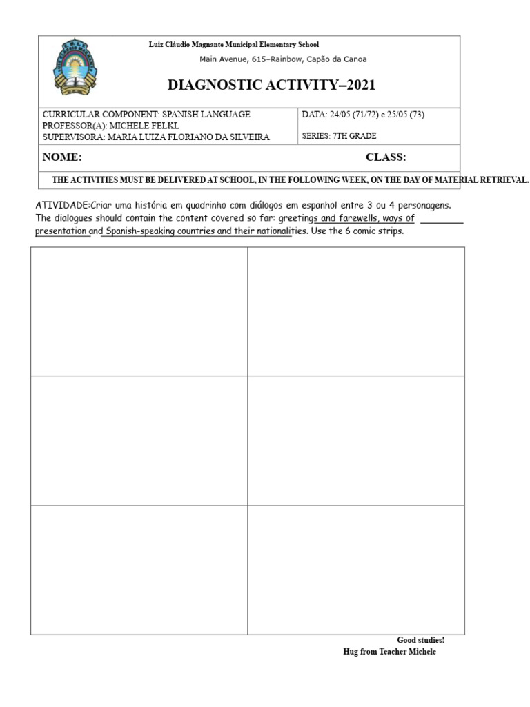 Diagnostic Activity Spanish 7 Years 24 05 | PDF