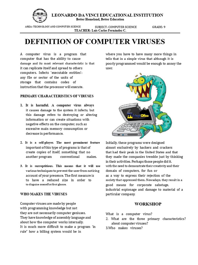 Definition of Computer Viruses | PDF | Computer Virus | Computing