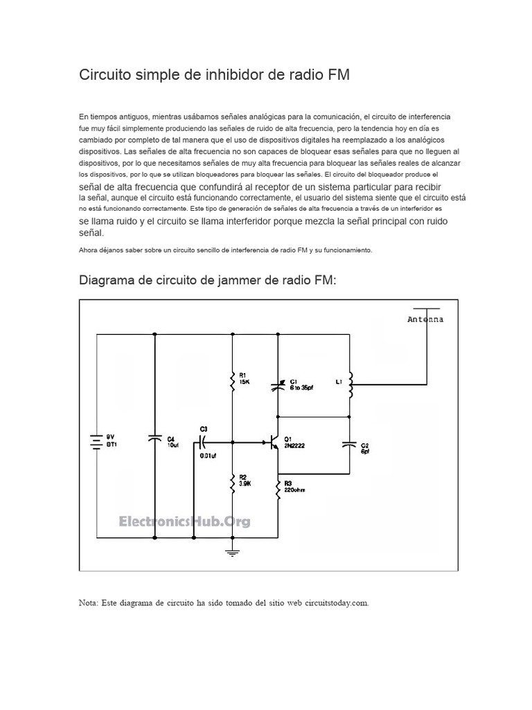 Introducción Al Circuito Simple de Interferencia para Radio FM | PDF ...