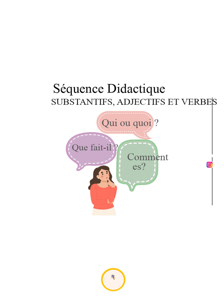 Séquence didactique Noms, adjectifs et verbes I | PDF | Verbe | Nom ...