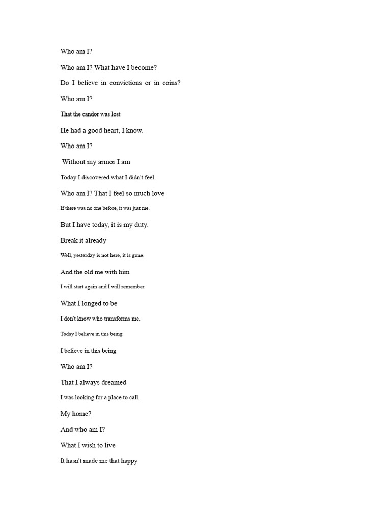 Who am I (2) | PDF