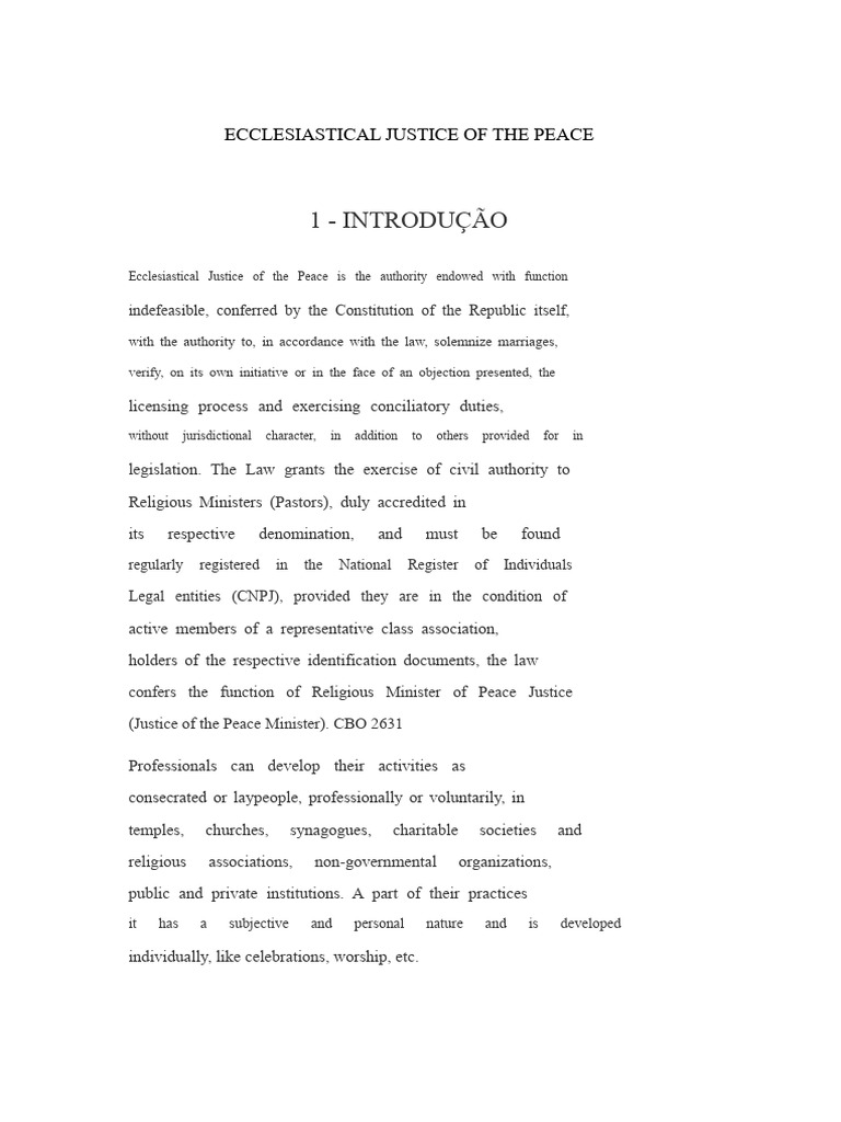 Ecclesiastical Justice of the Peace Explained | PDF | Wedding | Marriage