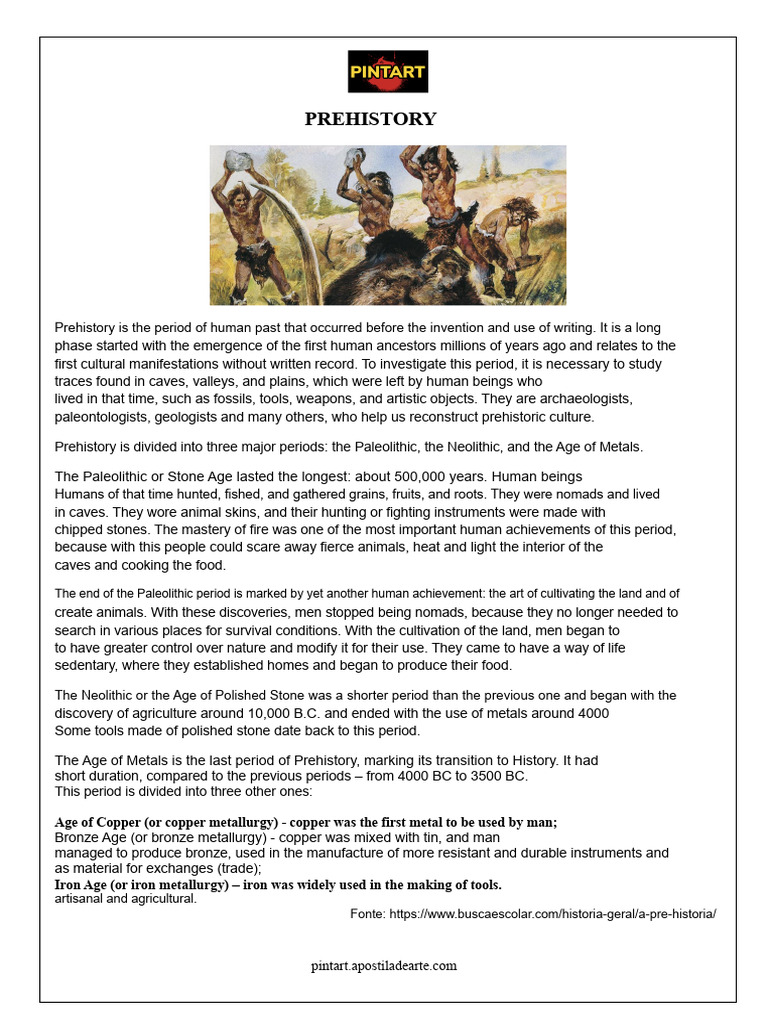 Crossword Activity - Prehistory | PDF | Paleolithic | Neolithic