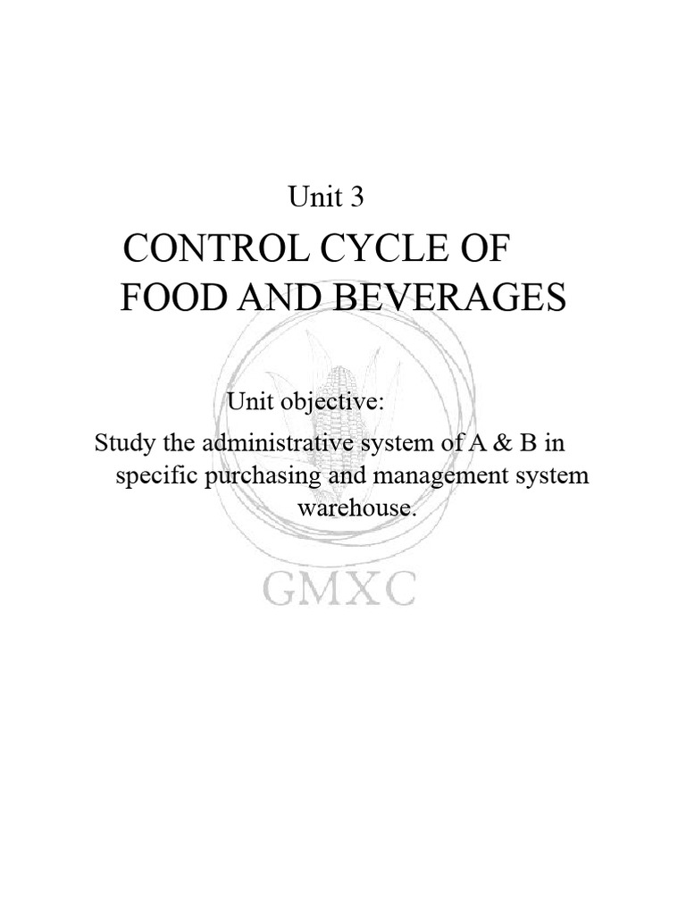 CONTROL CYCLE OF A AND B | PDF | Inventory | Warehouse