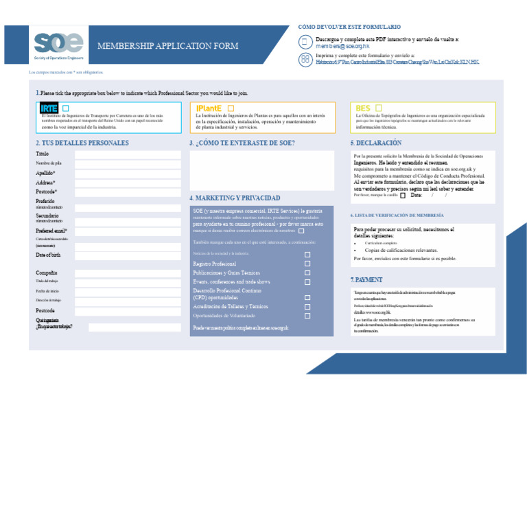 Formulario de Solicitud - Miembro de SOE - 2018 | PDF