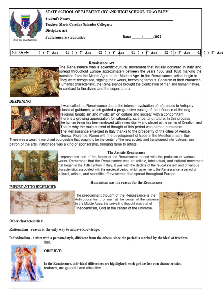 Renaissance Art Overview for Students | PDF | Renaissance | Renaissance Art