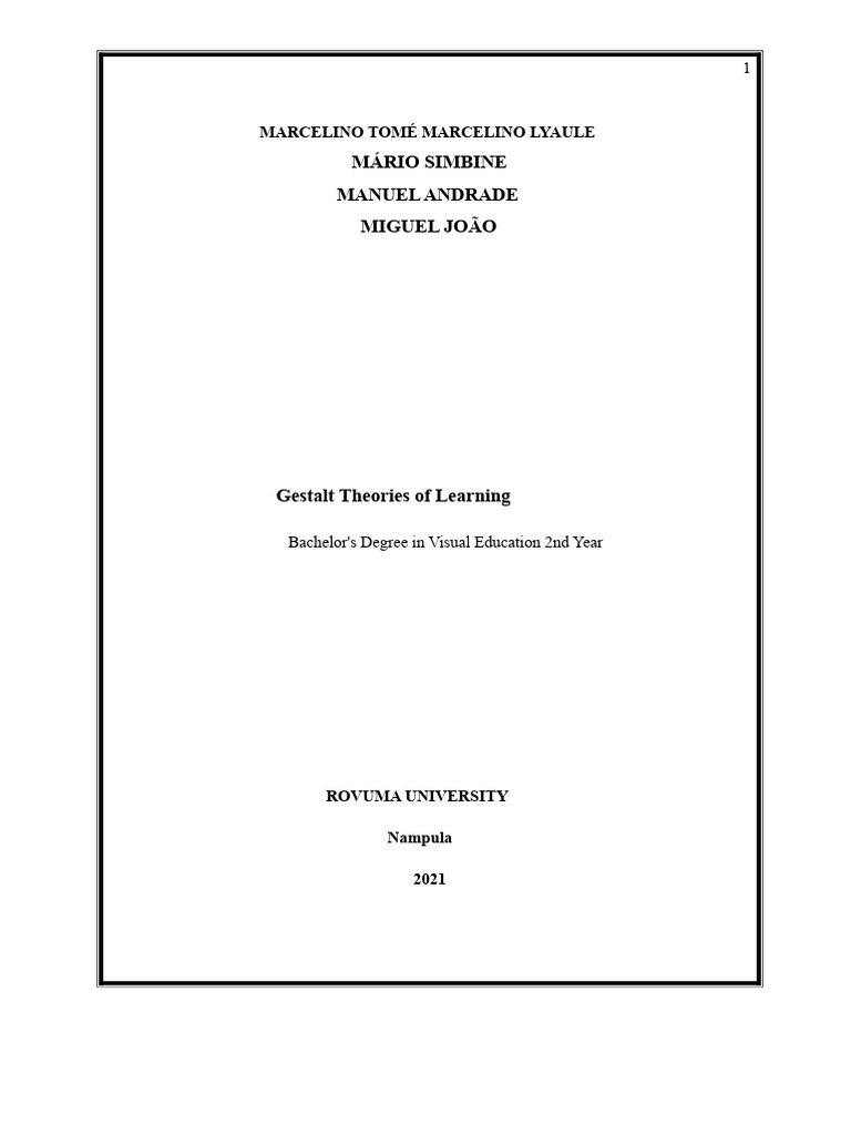 Gestalt Learning Theories Overview | PDF | Epistemology | Neuroscience
