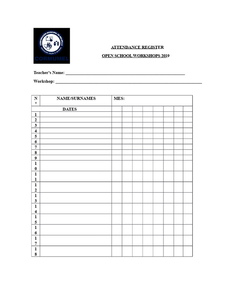 Attendance Record Format | PDF