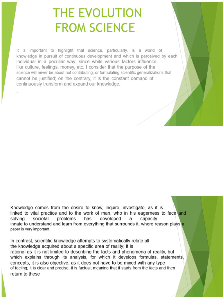 THE EVOLUTION OF SCIENCE | PDF | Knowledge | Science