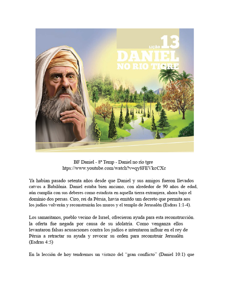 Lección 13. Capítulo 10 - Daniel en el río Tigris | PDF | Libro de ...