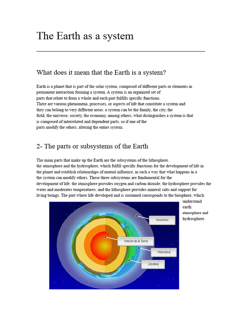 The Earth as a System | PDF | Earth Sciences | Earth