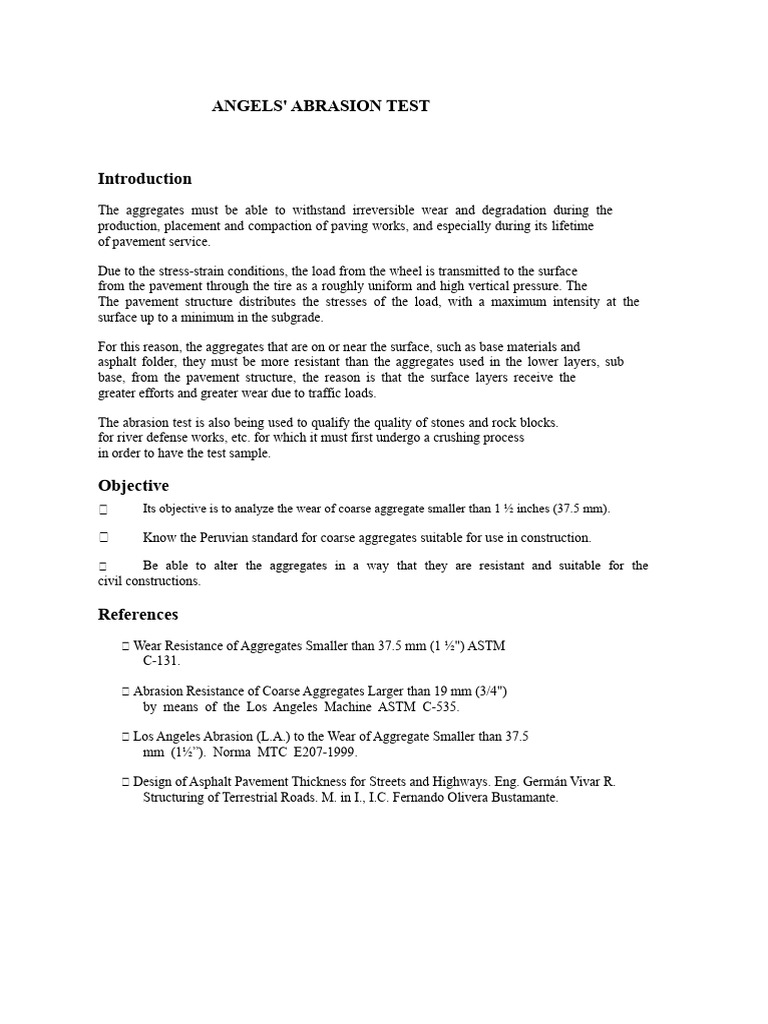 LOS ANGELES ABRASION TEST | PDF | Road Surface | Construction Aggregate