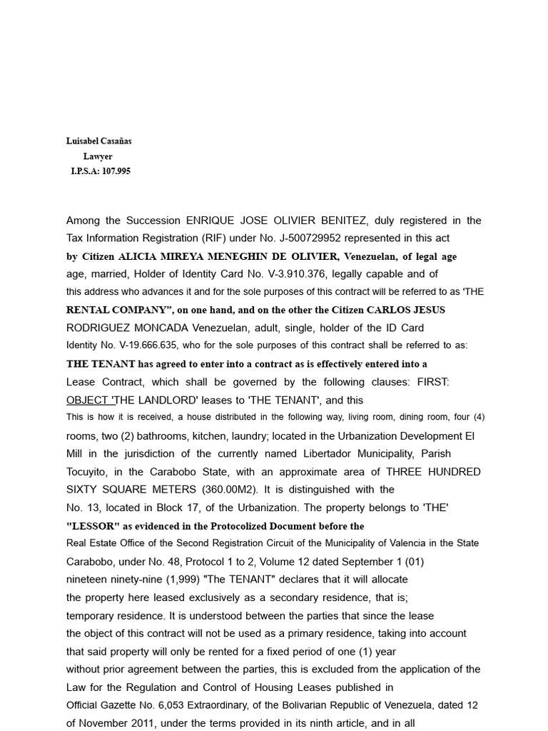 Lease Agreement Succession | PDF | Lease | Leasehold Estate