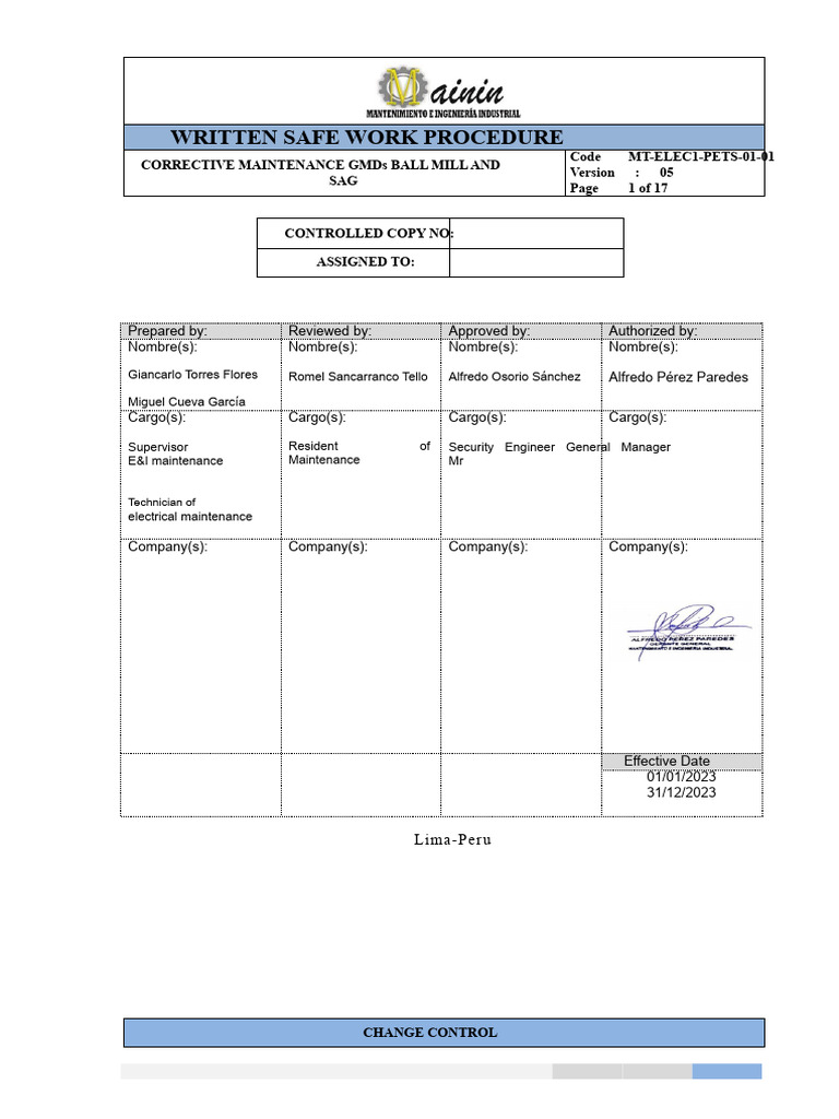 Mt-elec1-Pets-01-01 Corrective Maintenance Gmds Ball and Sag Mill | PDF ...