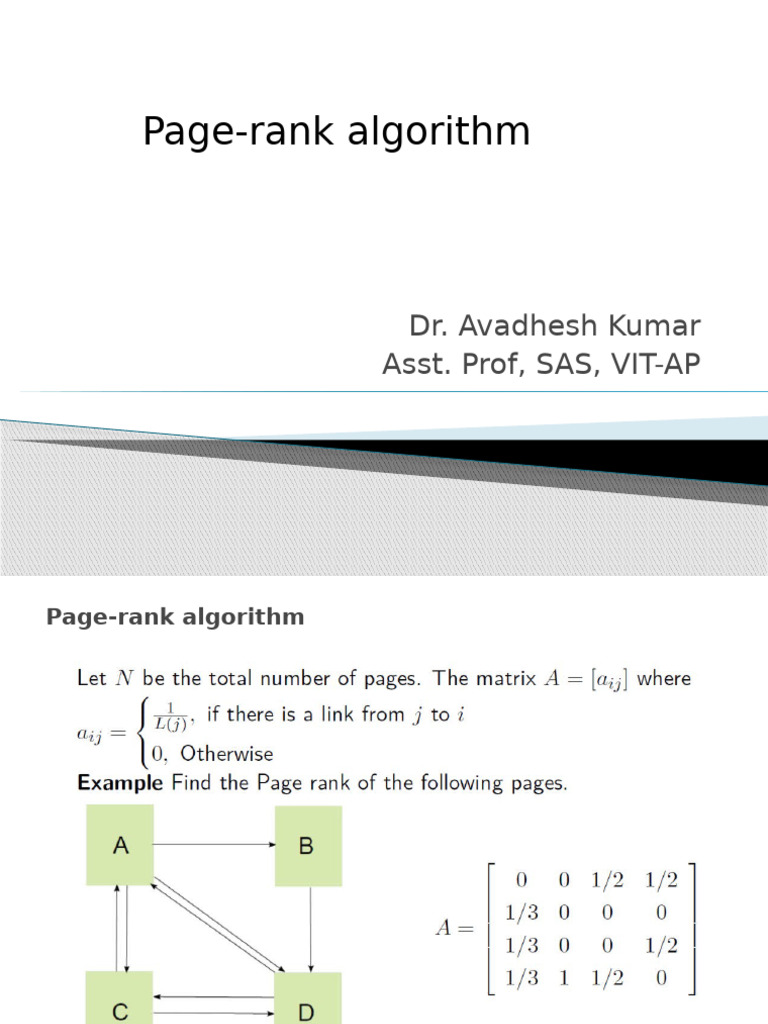 Page Rank Algorithm | PDF