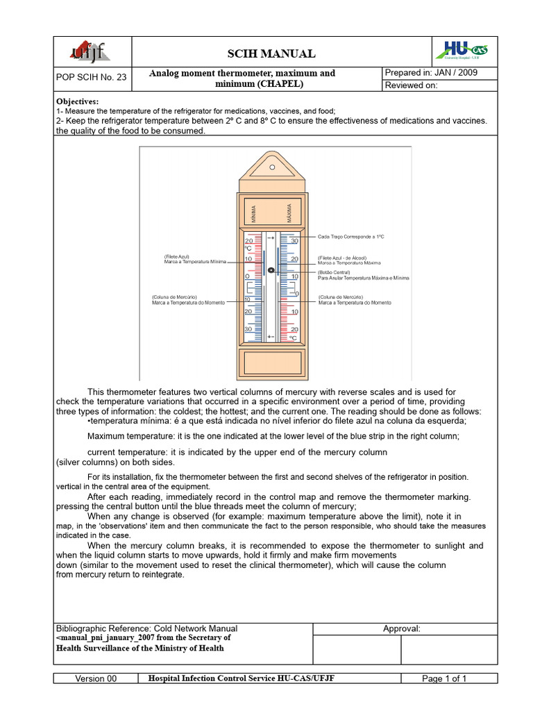 Protocol of the Capela Thermometer | PDF | Thermometer | Temperature