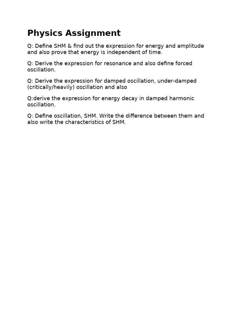 Physics Assignment 1 Pdf