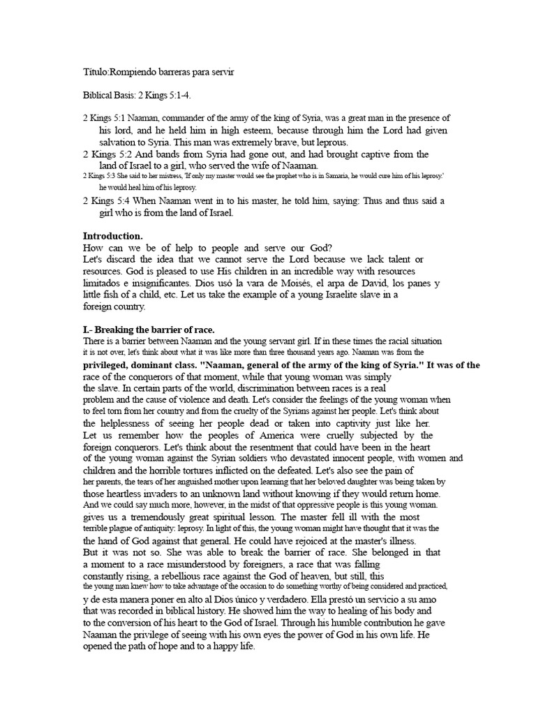 Breaking Barriers to Serve God | PDF | Books Of Kings | Religious ...