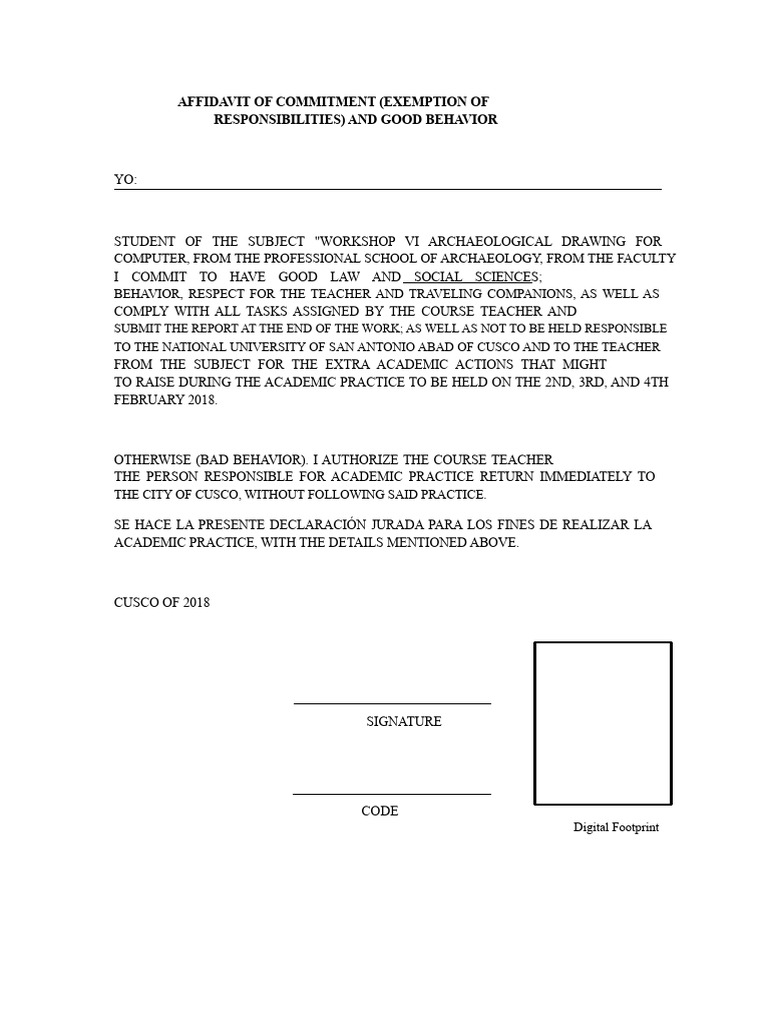 Sworn Declaration of Commitment | PDF
