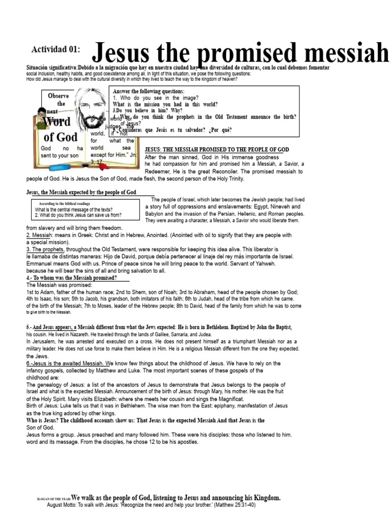 Jesus The Promised Messiah | PDF | Jesus | Gospel Of Matthew