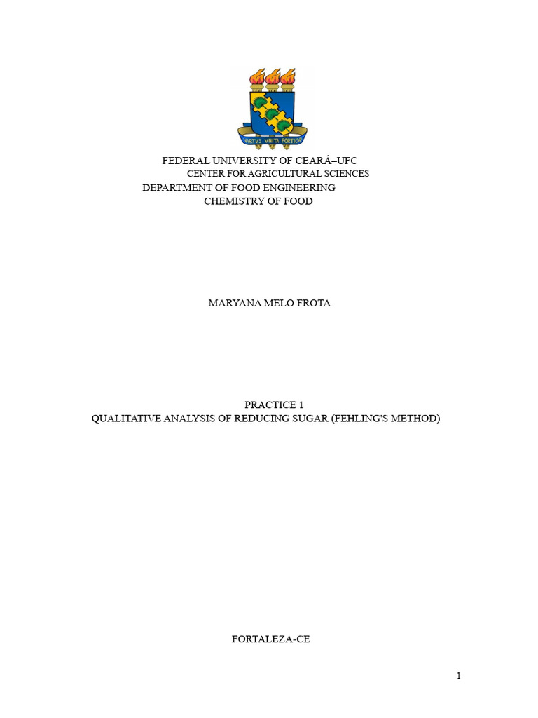 Fehling's Method for Reducing Sugar Analysis | PDF | Chemistry ...