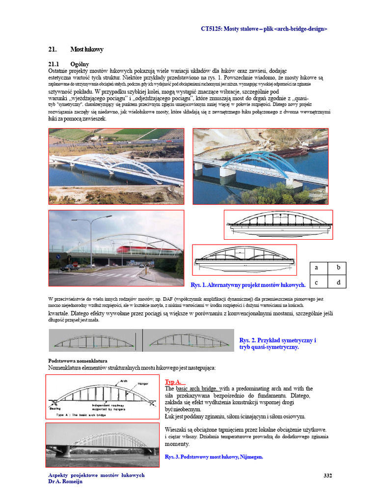 Projektowanie Mostów Łukowych | PDF