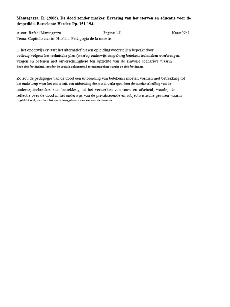 Hoofdstuk vier de dood zonder masker.docx | PDF